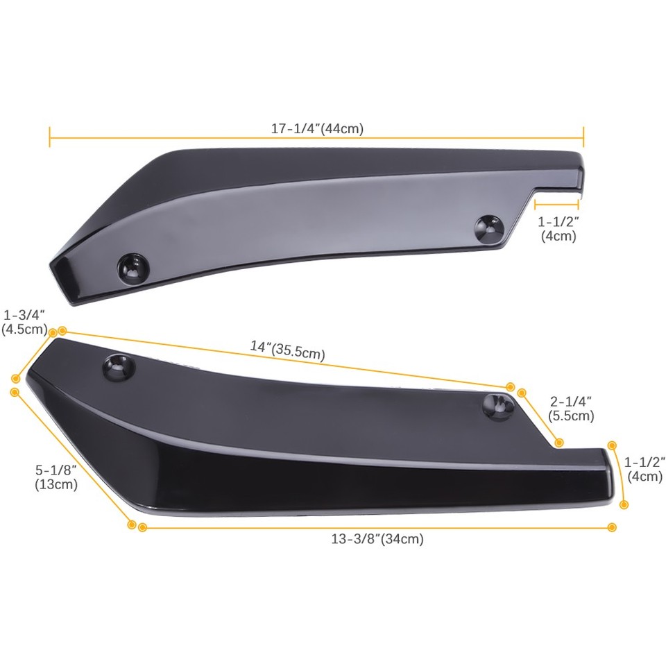 For Audi A4 S4 Glossy Front Bumper Splitter Spoiler Lip + Side Skirts ...