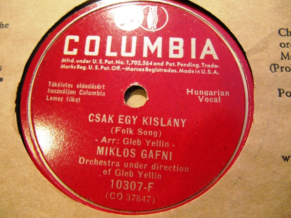 MIKLOS GAFNI Jewish HUNGARIAN Gleb Yellin ORch KESO OSZ VAN/ Csak Egy ...