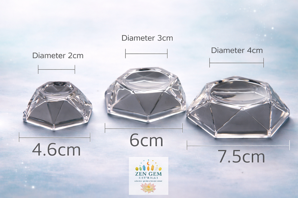 2 x small Acrylic Crystal Stands – Clear Display Sphere Stand ~ 4.6cm x ...