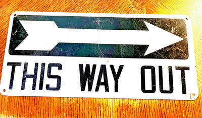 Original Vintage 1950's "THIS WAY OUT" Steel Metal Sign 14" X 6.5" | eBay