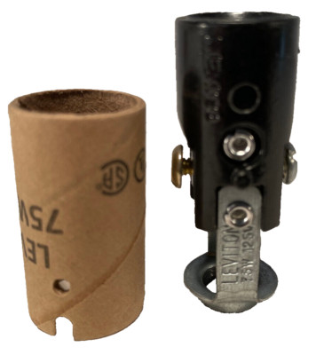2″ Candelabra Base Keyless Lamp Socket 1/8IP Hickey & Paper Liner *Free ...