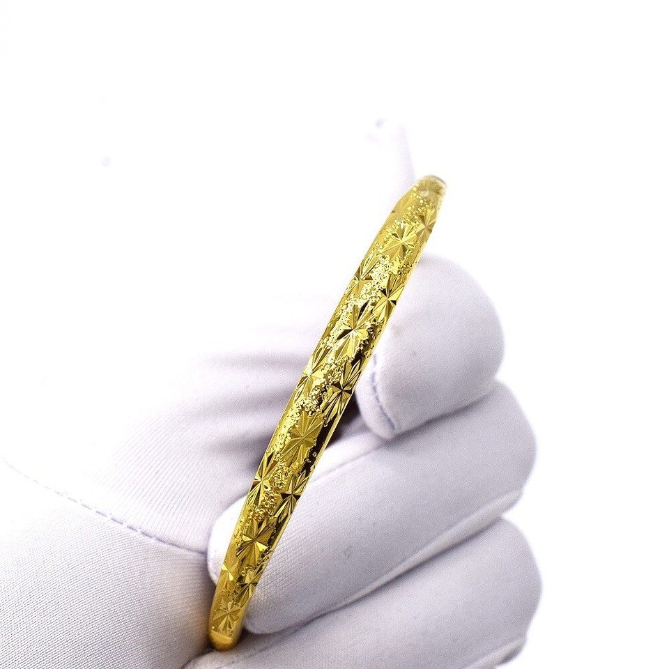 18k Layered real Gold Filled Solid Gold filled Bangle | eBay