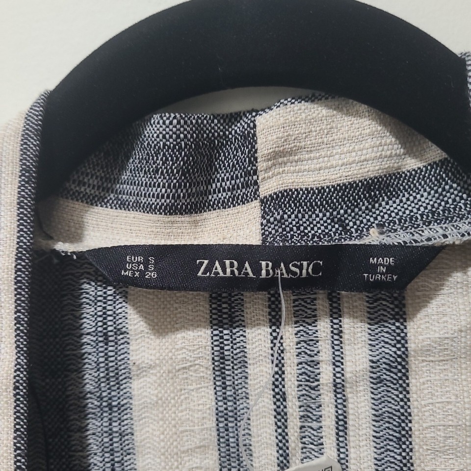 NWT Womens Zara Basic S Open Komono Sweater Tan Blue Lightweight | eBay