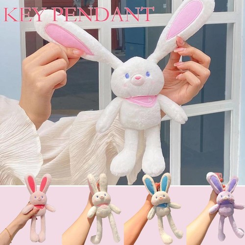 Cute Plushy Ms. Pink Bunny Doll Keychain Rabbit Ears Toy' V4L1 | eBay