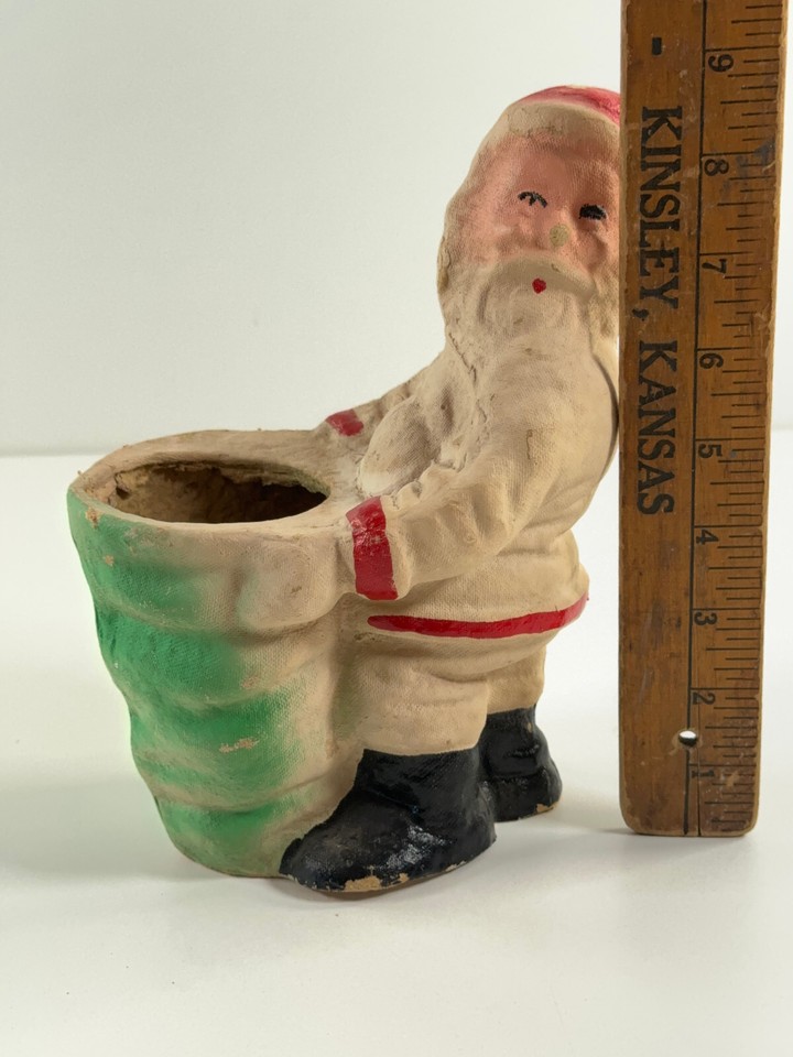 vtg 30s 40s Paper Mache Pulp Santa Clause Candy Container Christmas | eBay