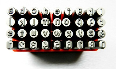 Metal Marking Stamps Alphabet & Numbers Hand Punches 5mm lower case 36 ...