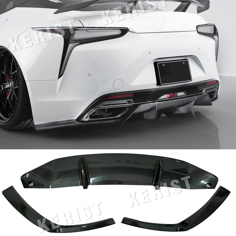 Rear Carbon fiber 3PCS Diffuser Spoiler For 2017-2021 Lexus LC500 ...