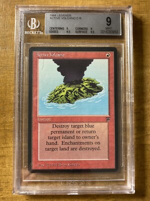 Magic The Gathering ACTIVE VOLCANO Legends BGS 9 MINT 1994 Quad 9’s ...