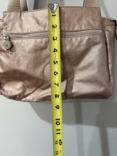 Kipling Elysia Tote Shoulder Bag Pink Metallic Purse Adjustable Strap ...