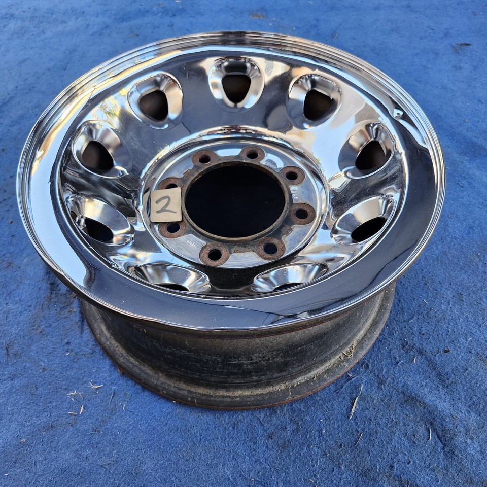 (1) Ford F250 F350 Excursion OEM 16" CHROME Clad Steel Wheel OEM 3421 ...