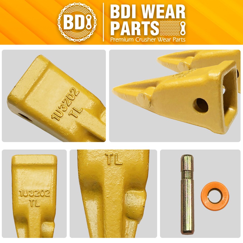 1U3202TL Bucket Teeth CAT Style with Pins & Retainers for Excavator ...