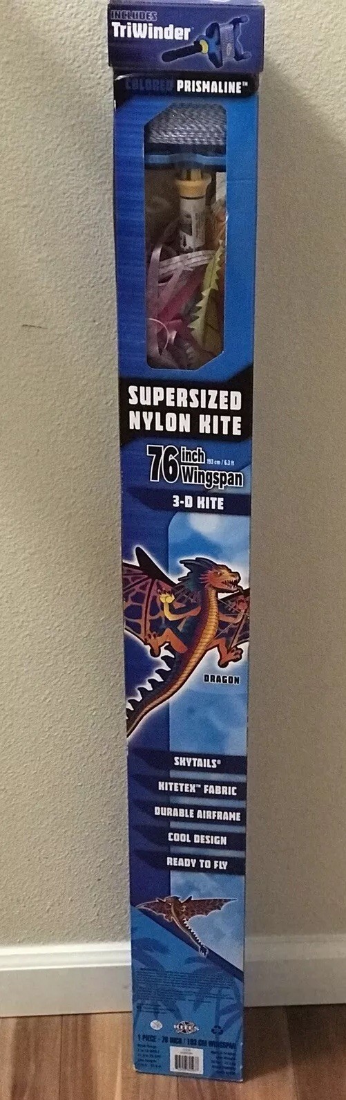 3-D Dragon Kite 76 inch Wingspan with TriWinder and Flying Line * Brand ...