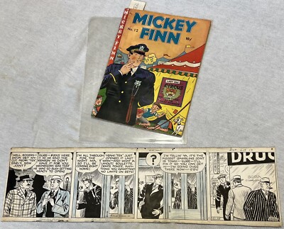 1948 Published MICKEY FINN #12 Original Daily Comic Strip Ink Art Used ...