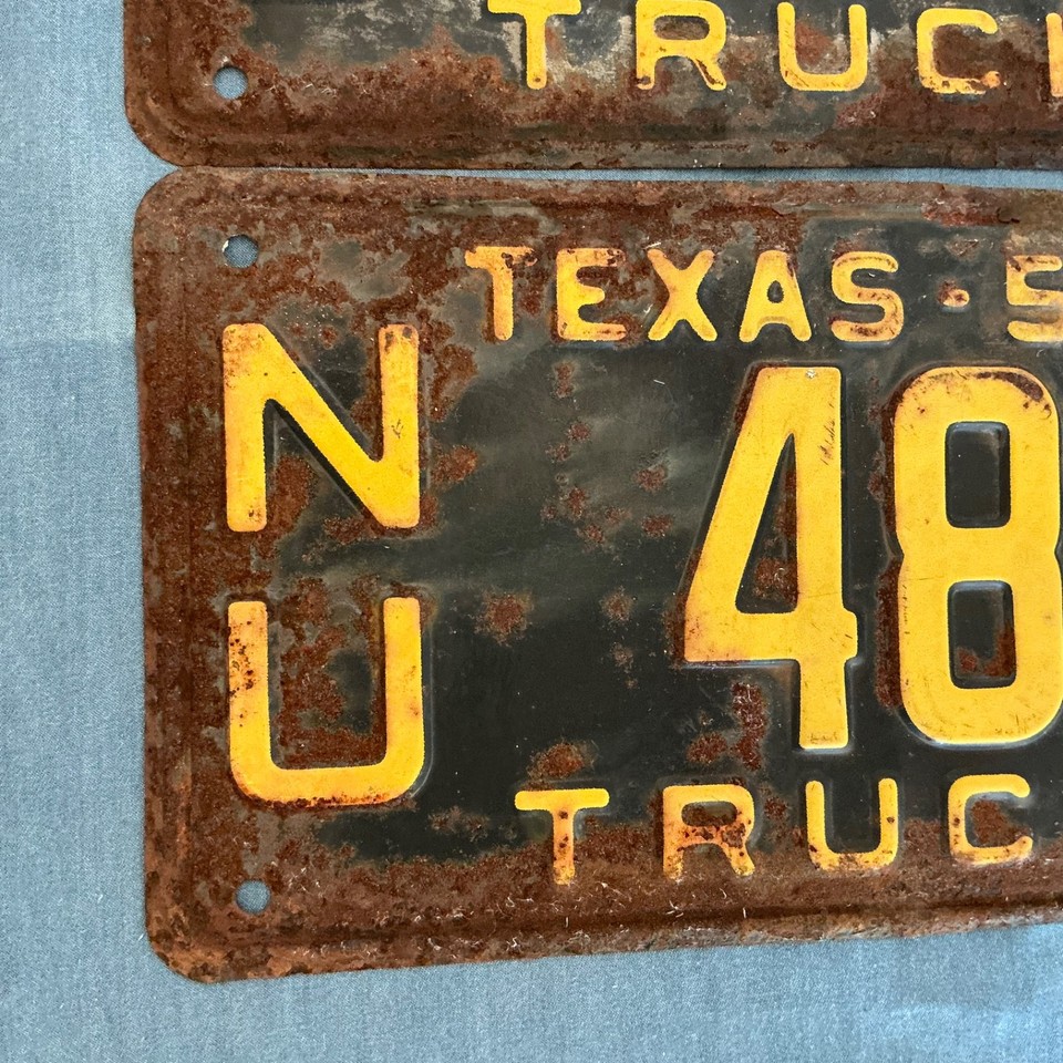 1950 TEXAS TRUCK LICENSE PLATES NU486 | eBay