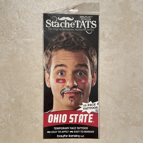 Ohio State Buckeyes Stache Tats Temporary Face Tattoos Perfect for ...