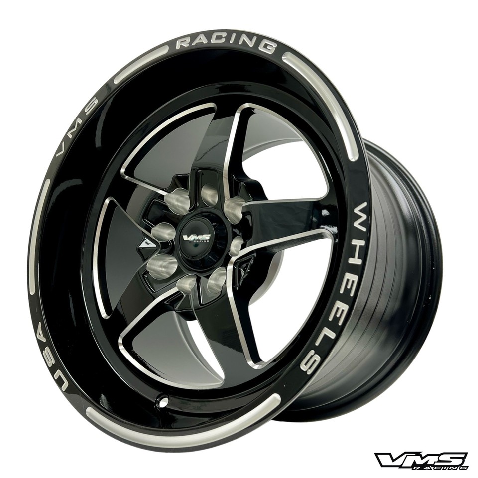 QTY 2 VMS RACING V-STAR 15X10 DRAG TRACK RACE RIMS WHEELS 4X100 ET 20 6 ...
