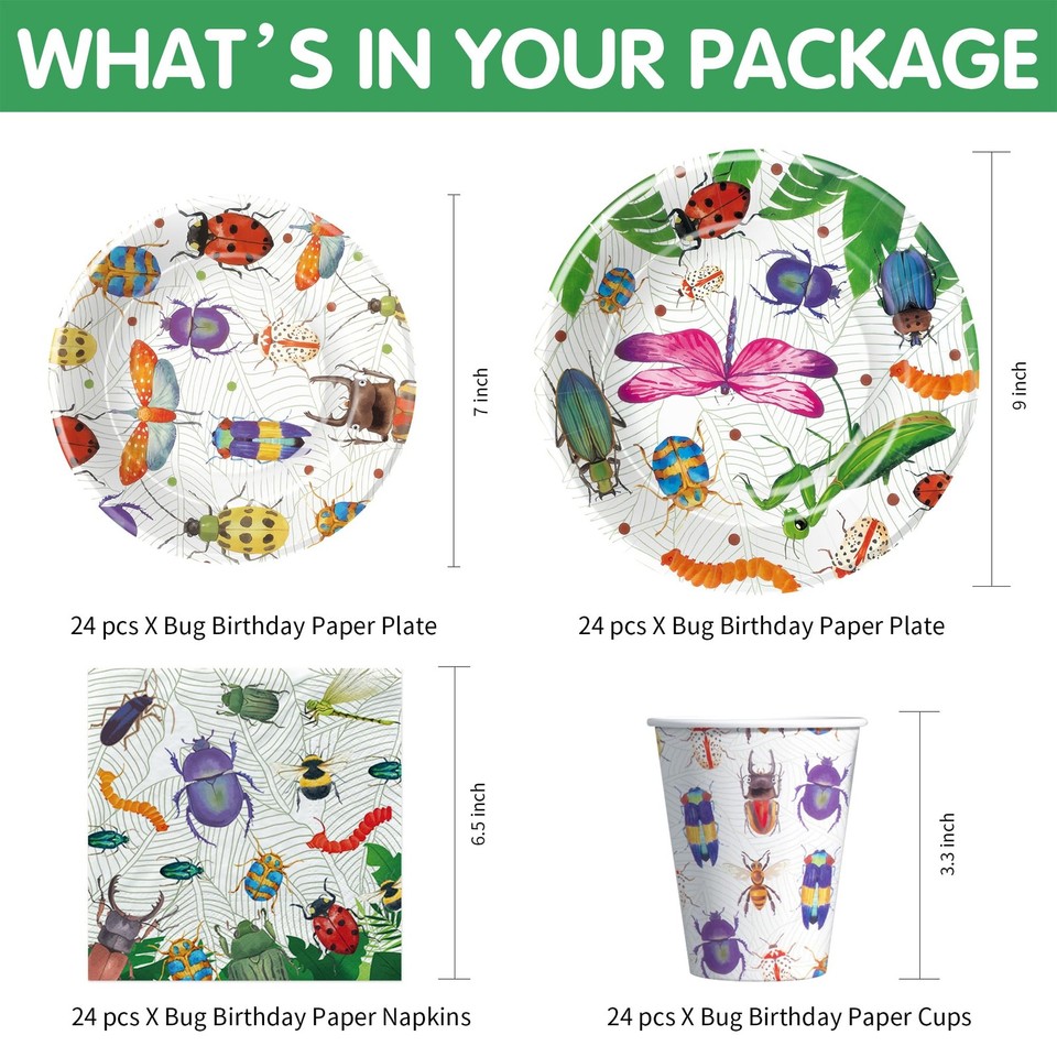 Bug Birthday Party Decorations for Kids, Garden Nature Themed Insect ...