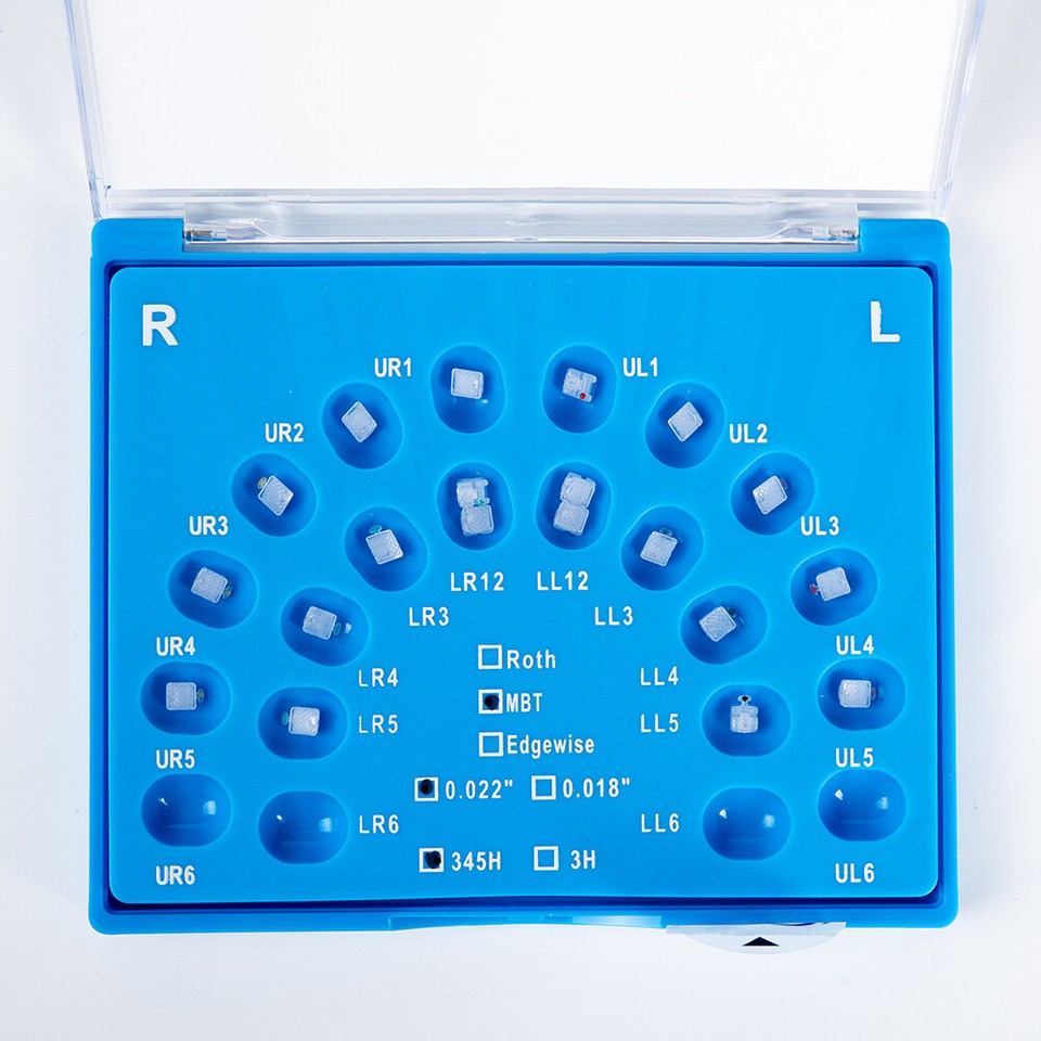 2Packs Dental Braces Self-Ligating Brackets Ceramic Roth/MBT 0.022 345 ...