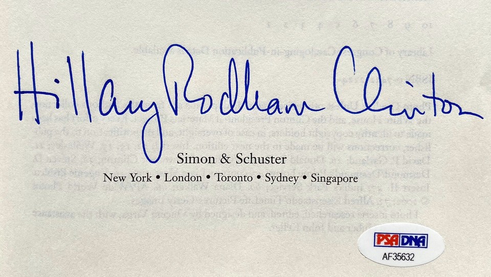 HILLARY CLINTON SIGNED LIVING HISTORY BOOK AMERICA RARE FULL NAME PSA ...