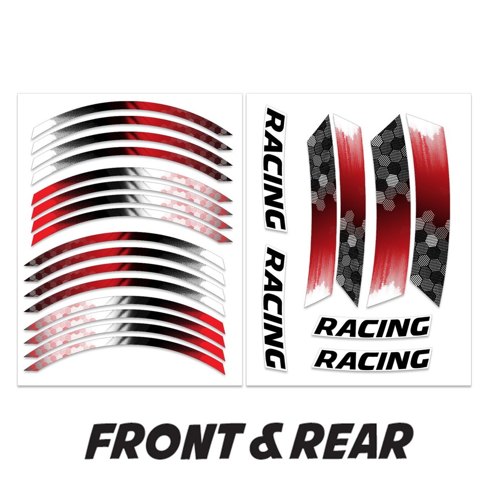 Red Vinyls Rim Sticker 17" GB18 For Yamaha FZ09 MT-09 18-24 23 22 21 20 ...
