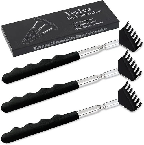 3 Pack Back Scratcher Extendable Metal Portable Back Scratcher for Men ...