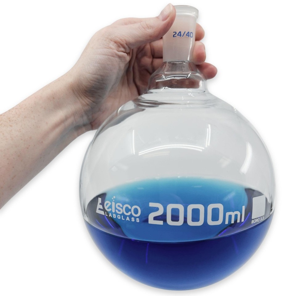 Eisco Labs 2000mL Flat Bottom Boiling Flask 24/40 Ground Joint Borosilicate | eBay