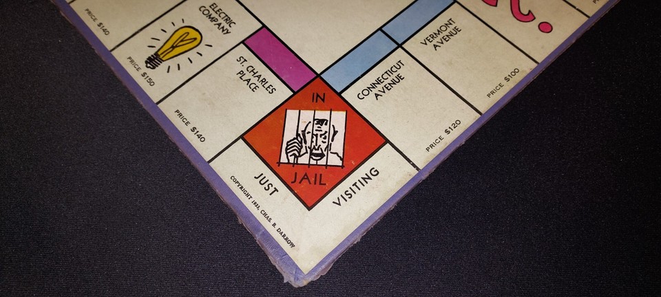 *VINTAGE EARLY 1936 BLUE BOX MONOPOLY GAME BOARD 1933 DARROW BOARD* | eBay