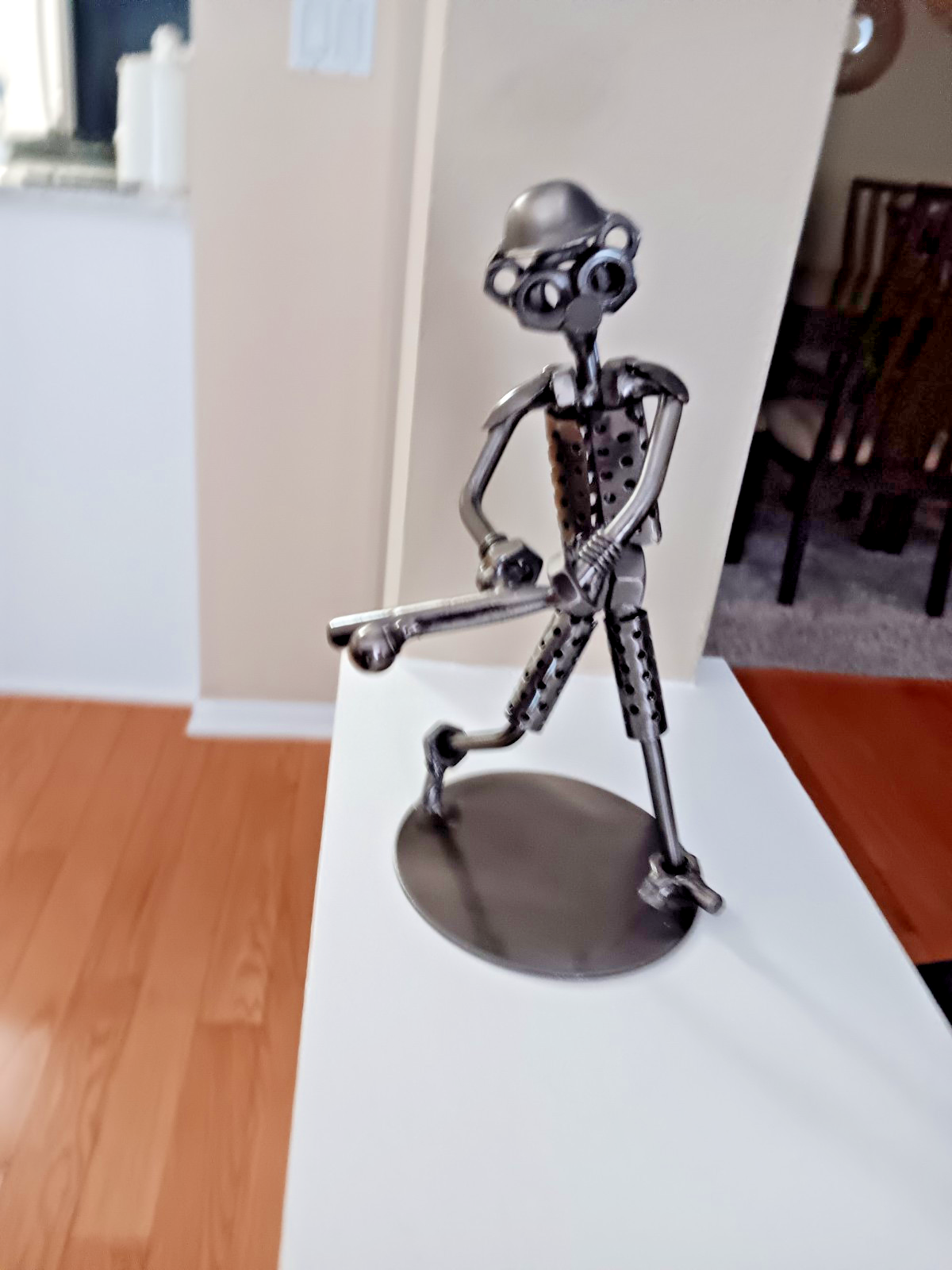 Metal Art Nuts & Bolts Baseball Player Swinging Bat Sports Figurine | eBay