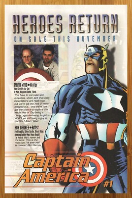 1998 Marvel Heroes Return Captain America Print Ad/Poster Ron Garney ...
