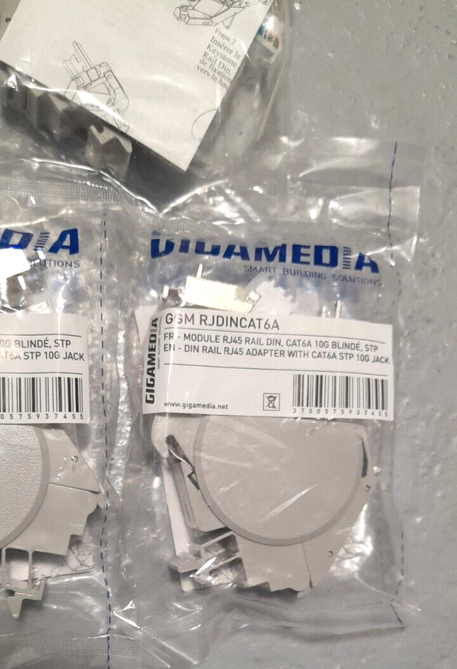 GIGAMEDIA - GGM RJDINCAT6A - MODULE RJ45 - RAIL DIN CAT 6A 10G BLINDE ...