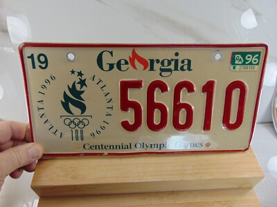 Vintage 1996 Georgia Centennial Olympic Games License Plate 56610 | eBay