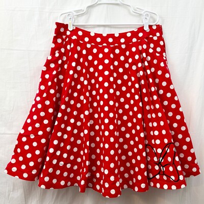 Hand Made Minnie Mouse Costume/Cosplay Flared Poodle Skirt Women Red ...