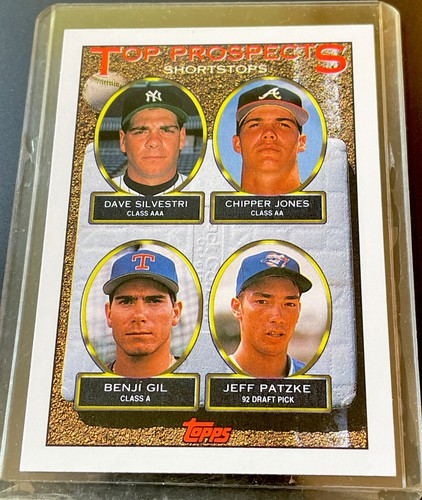 1993 "Topps CHIPPER JONES Top Prospects Rookie RC #529 ATLANTA BRAVES ...
