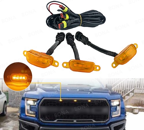 3pcs LED Front Grille Lights For 2004-2019 Ford F-150, F250, F350 ...