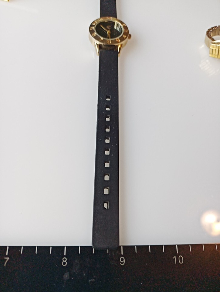 Collezio Gold Tone Women's Watch With Black Silicone Band | eBay