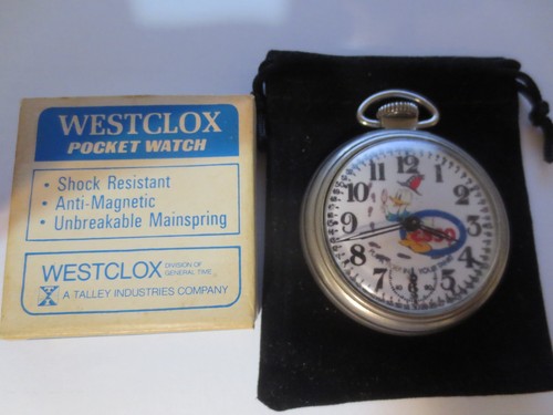 1960s 16s Westclox Pocket Watch Esso Gas/Oil Ad Theme Dial & Case Runs ...
