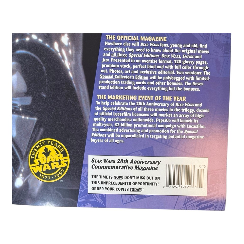 Vintage 1996 Topps Star Wars 20th Anniversary Magazine Dealer ...