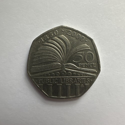 Rare 50p Coin Public Libraries 1850-2000 circulated Collectible | eBay UK