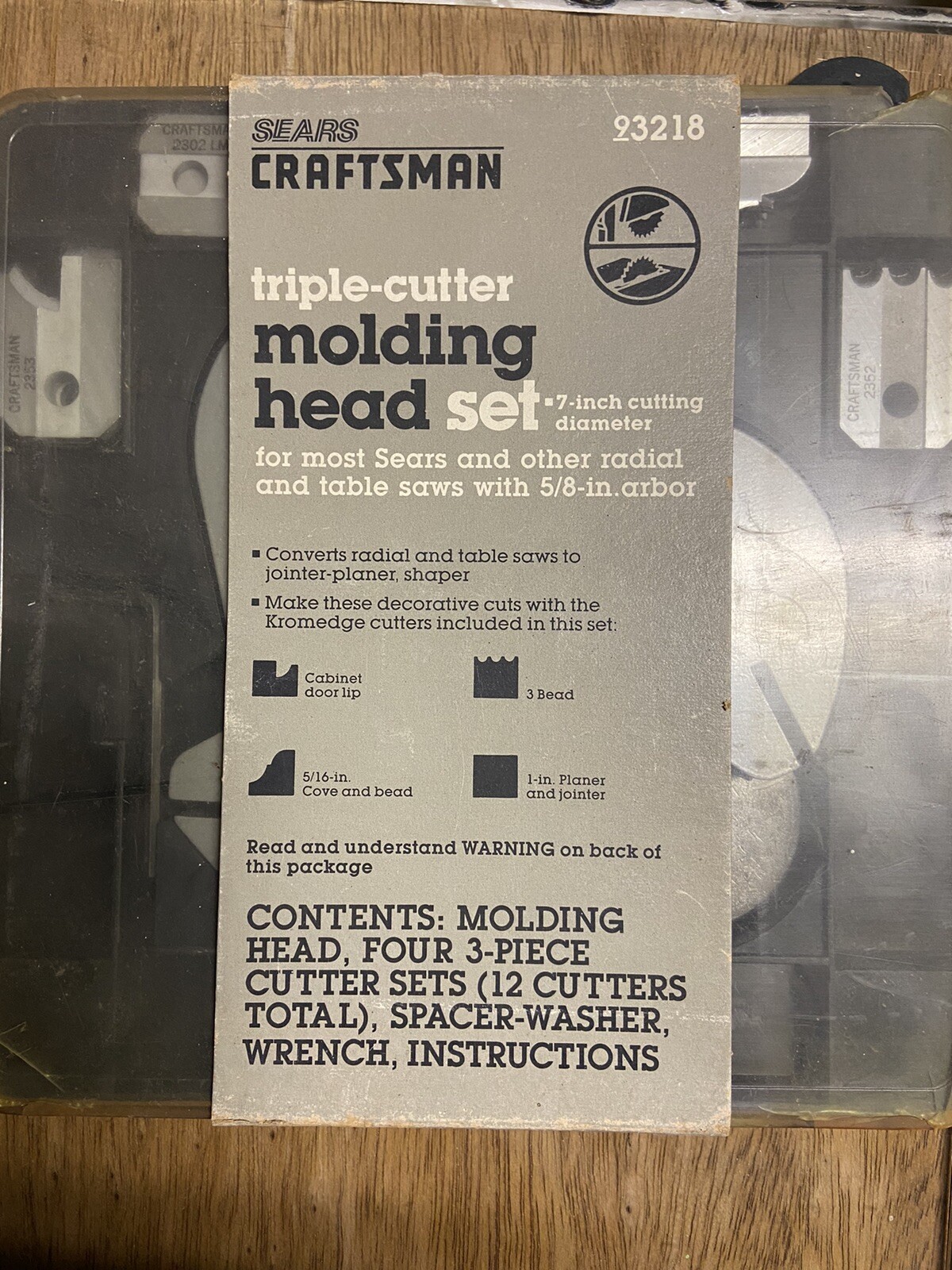 SEARS CRAFTSMAN 7 INCH TRIPLE CUTTER MOLDING HEAD SET, And 7 ...