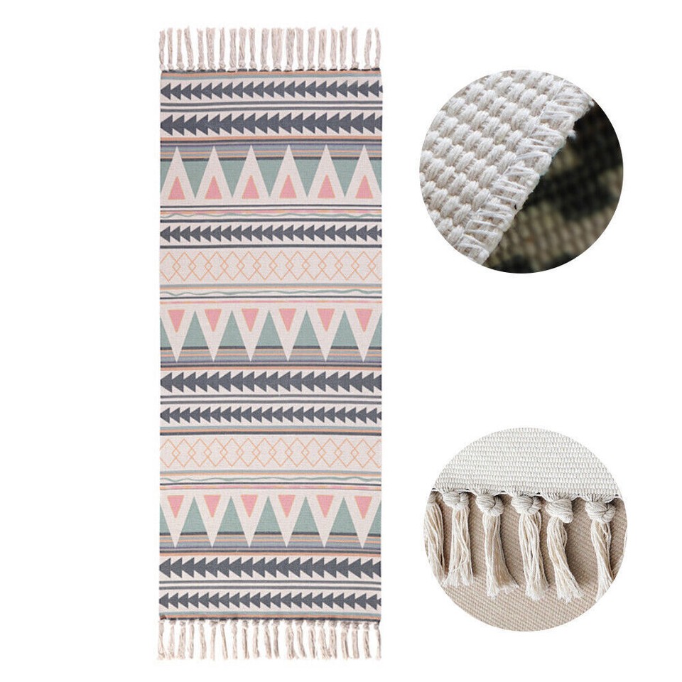 Runner Area Rug for Living Room Macrame Boho Tapestry Tassels Bathroom ...