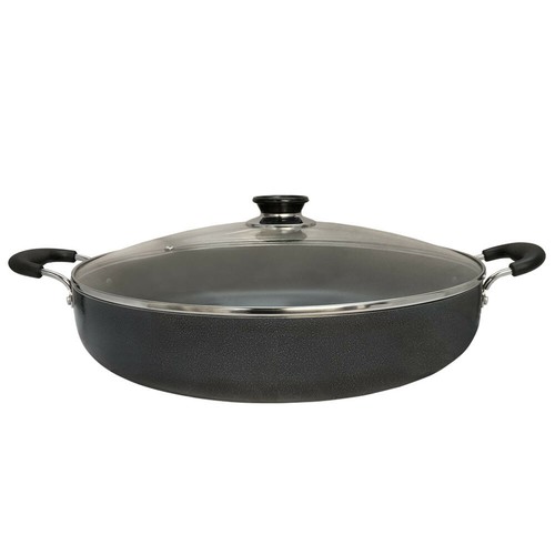 10" Aluminum Low Pot 4 Qt Cookware Deep Cooking Non Stick Coating Wide ...