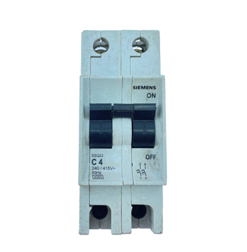 Siemens 5SQ22 MCB C4 230/400V 4Amp Double Pole Circuit Breaker Switch ...