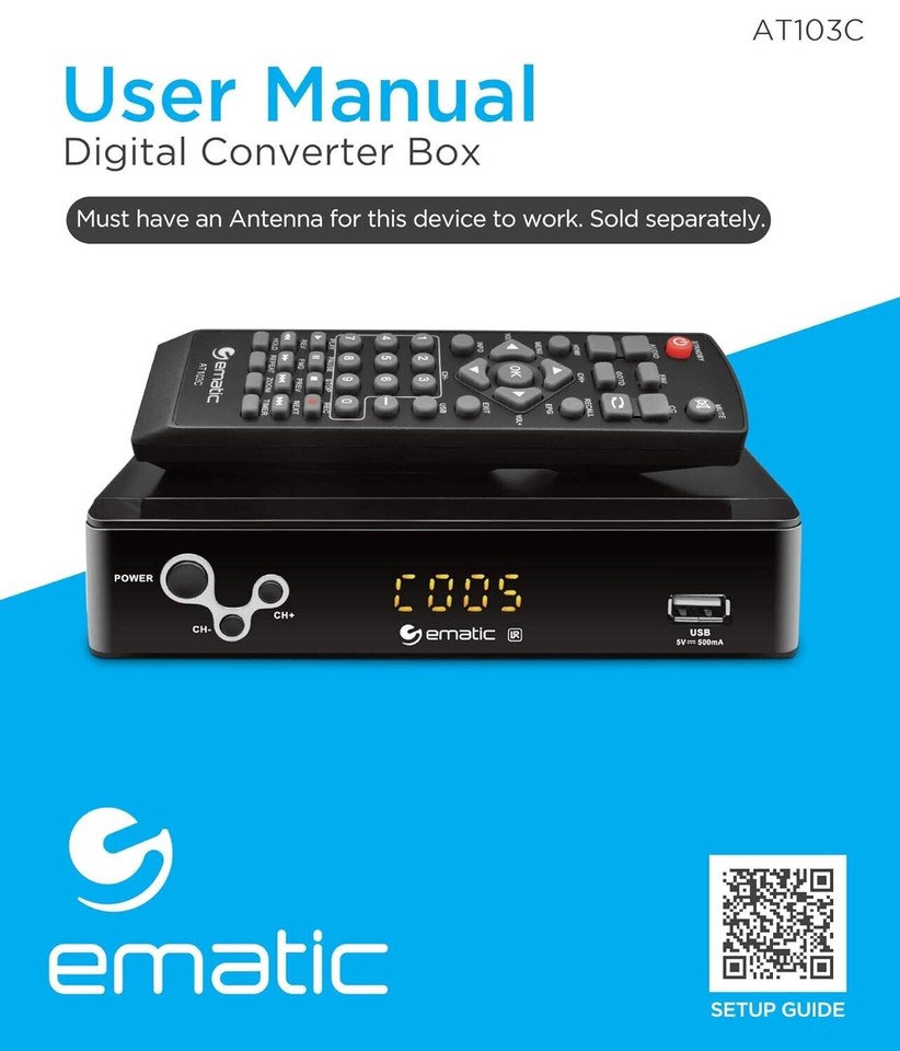 Ematic AT103C Digital Converter Box with Recorder and LED Display ...