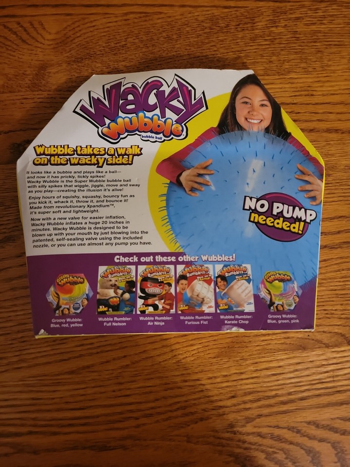 WACKY WUBBLE BUBBLE BALL - Blue - New - No Pump Needed Blow up ball ...