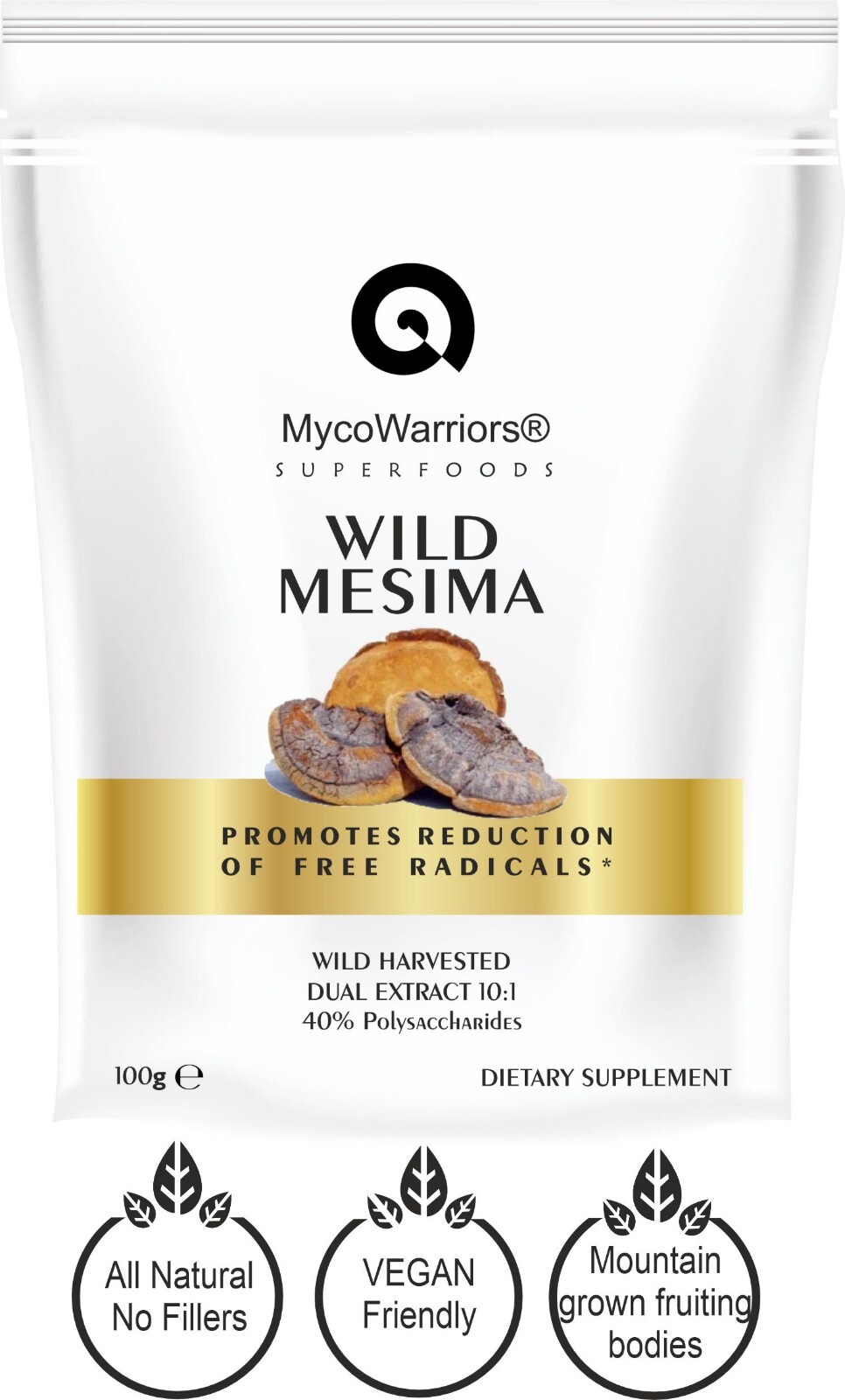 MESIMA MUSHROOM DUAL EXTRACT 10:1 40% POLYSACCHARIDES 100G POWDER ...