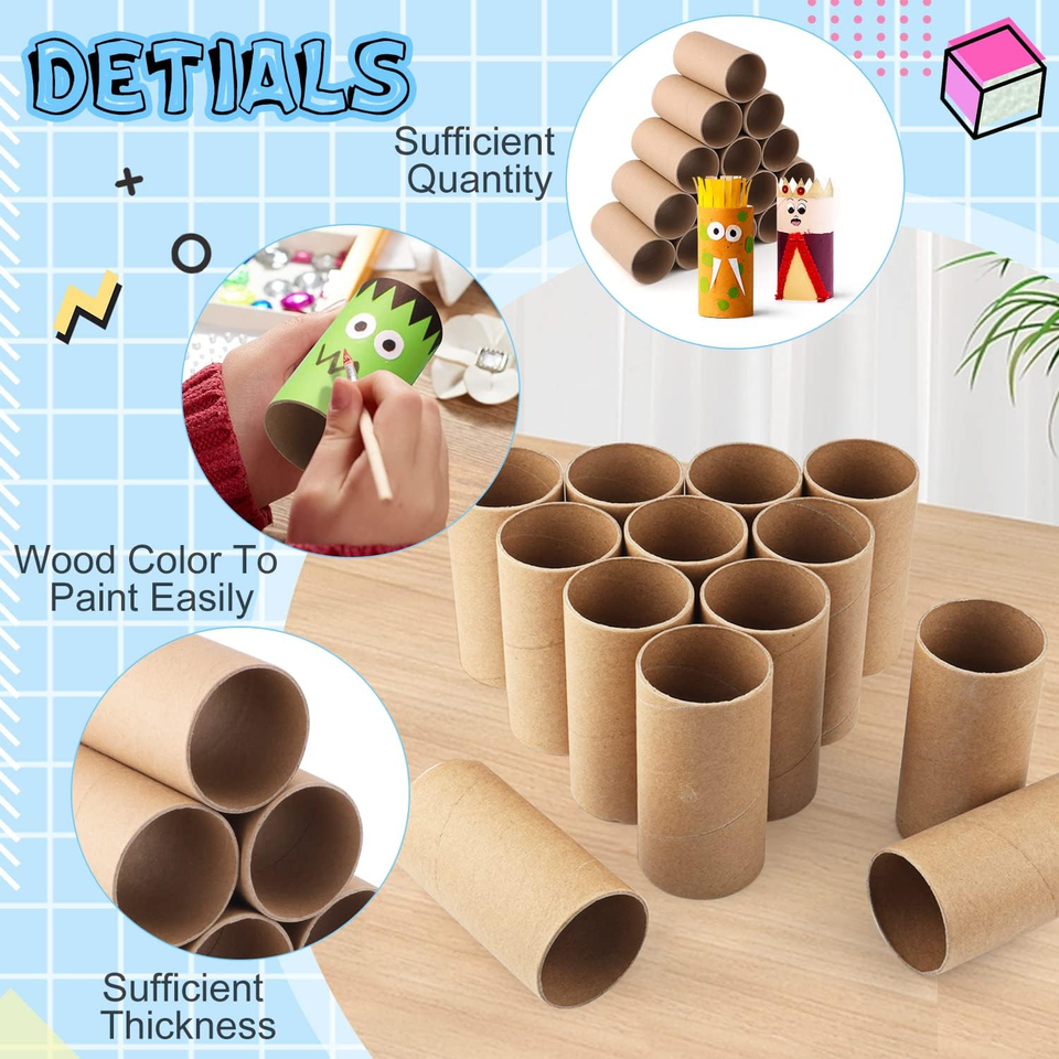 20 Pack Craft Rolls Brown Cardboard Tubes Crafting Paper round Thick ...