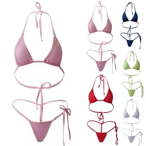 Women's Halter Neck Thong Bikinis Set for Beach Swimming and Sunbathing | eBay Australia