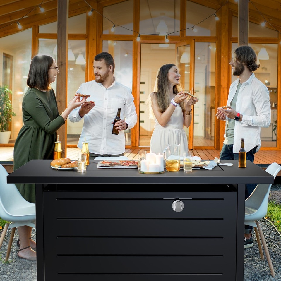 Chitooma 59956 42" Rectangular Gas Fire Pit Table, 60,000 BTU Propane ...