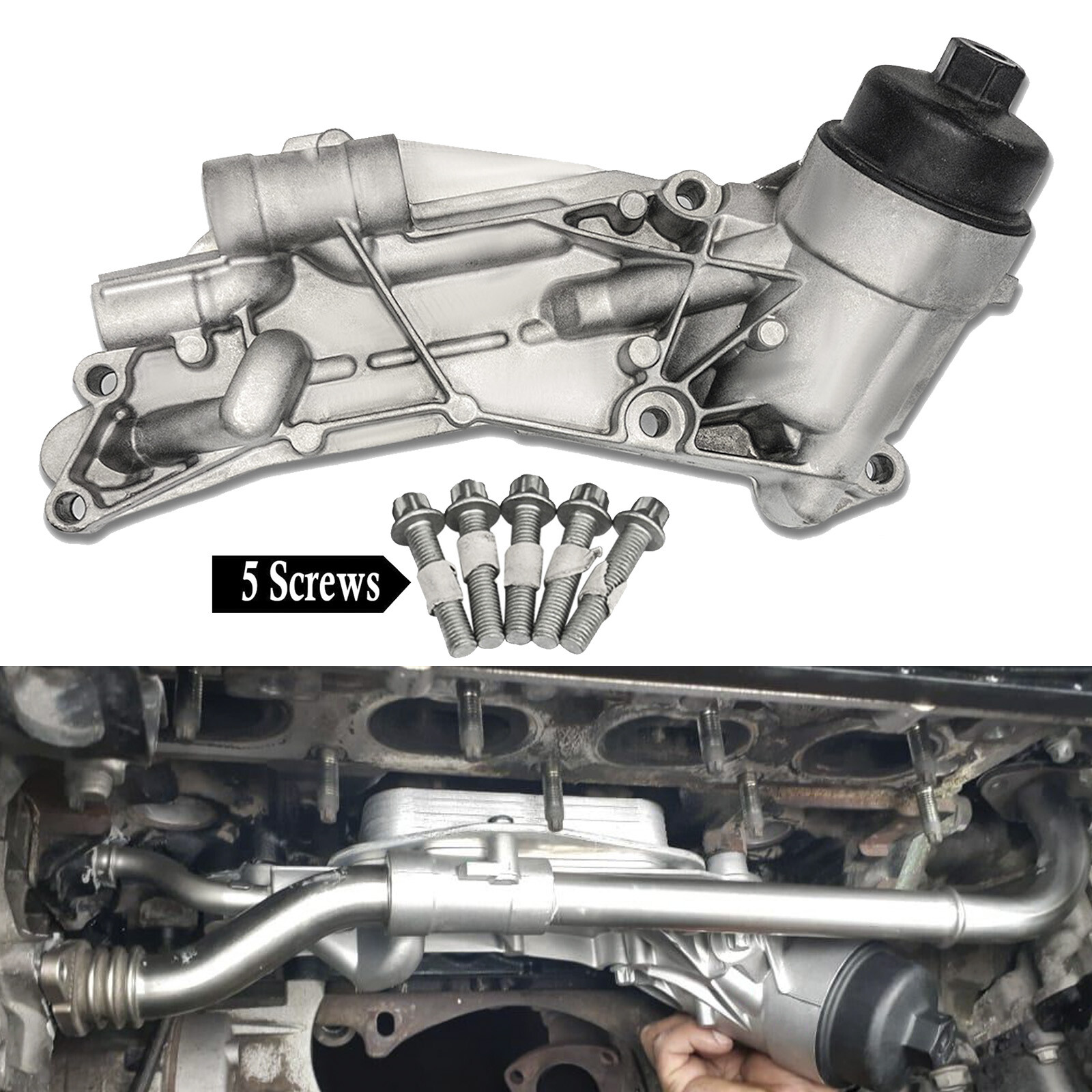 Oil Cooler Filter Housing & Gaskets For Vauxhall GM Astra Vectra Zafira ...