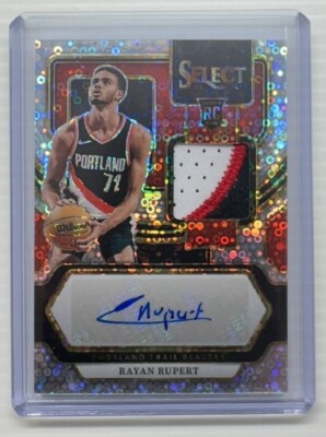 2023-24 Select Rayan Rupert RPA Disco Prizm Rookie Jersey Patch Auto RC ...